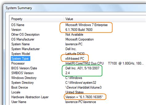 how to check the processor type os version and bios information on