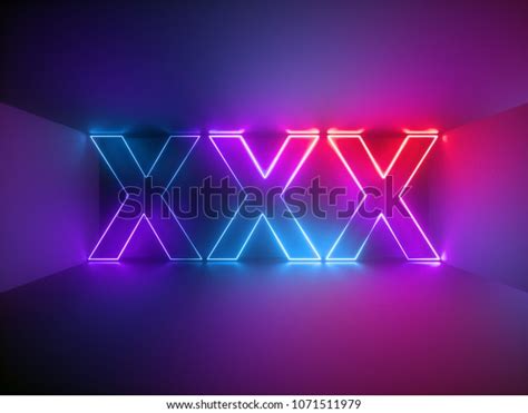 3d render glowing letters lines neon stock illustration