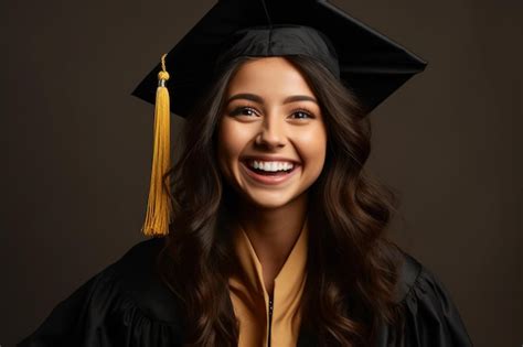 Premium Ai Image Happy And Beautiful Asian Woman Graduate Smiling In