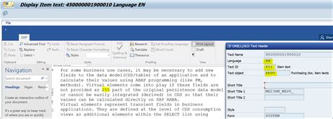 display standard text using cds annotation objectmodel virtualelement