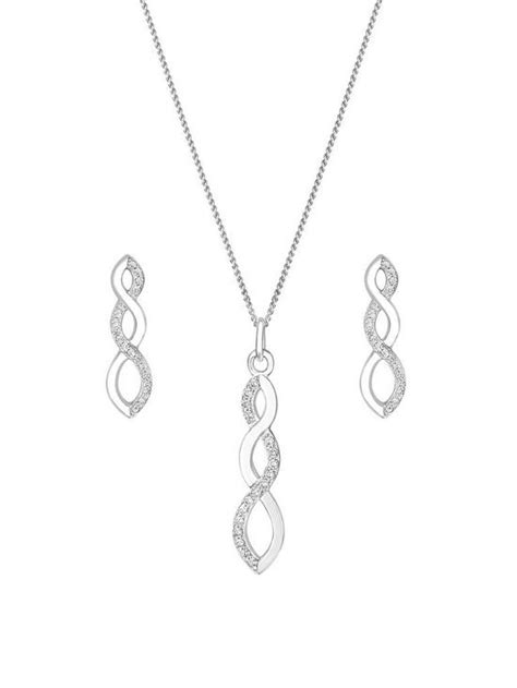 Simply Silver Sterling Silver 925 Cubic Zirconia Infinity Set Uk