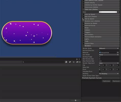 button particle effects in unity ui
