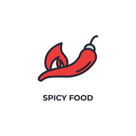 Spicy Food Vector Icon Colorful Flat Design Vector Illustration