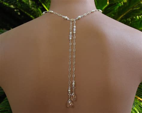 Bridal Lariat Necklace With Swarovski Pearls Rondelles Etsy