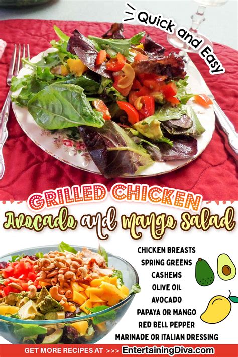 Grilled Chicken Avocado And Mango Salad