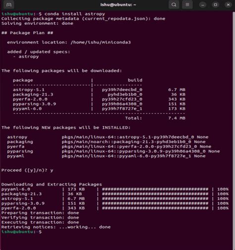 how to install astropy python library on linux geeksforgeeks