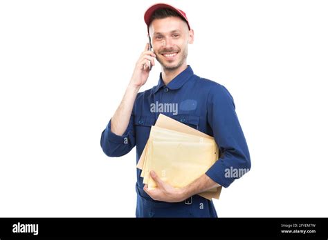 Horizontal Medium Portrait Of Handsome Young Adult Caucasian Delivery