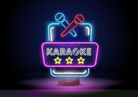 Premium Vector Karaoke Neon Sign Neon Sign Bright Signboard Light