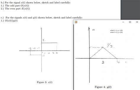 solved for the signal x t shown below sketch and label