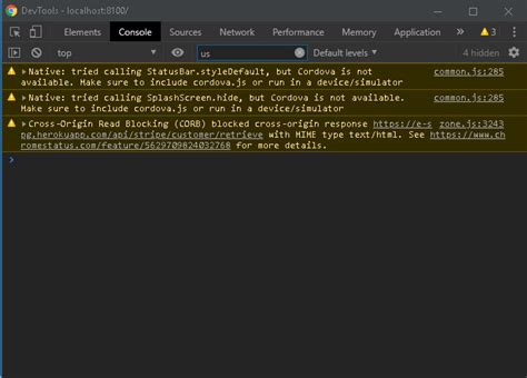 corb cross orgin read blocking not cors using client ionic v3