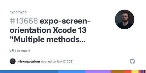 expo screen orientation xcode 13 multiple methods named orientation