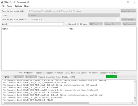 在win10环境下使用cmake gui 编译用于vs2019的 opencv 4 5 1的程序 julieliang的博客 程序员宅基地