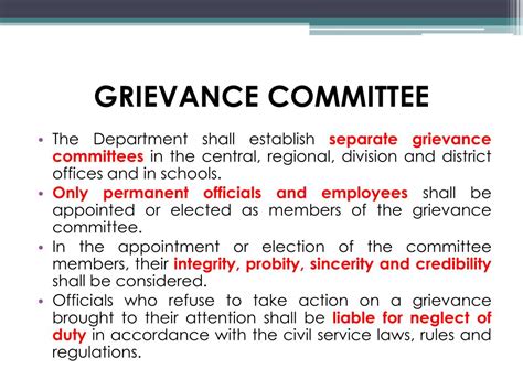 ppt legal basis for implementing grievance proceedings at deped