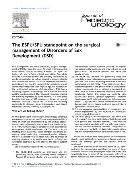 Pdf The Espu Spu Standpoint On The Surgical Management Of Disorders