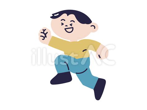 飛び上がって喜ぶ男性その2イラスト No 23063798／無料イラスト フリー素材なら「イラストac」