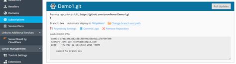 using remote git hosting plesk obsidian documentation