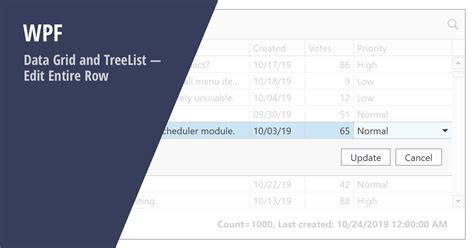 wpf data grid and treelist edit entire row v19 2
