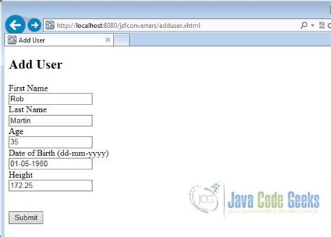 jsf standard converters example examples java code geeks 2022