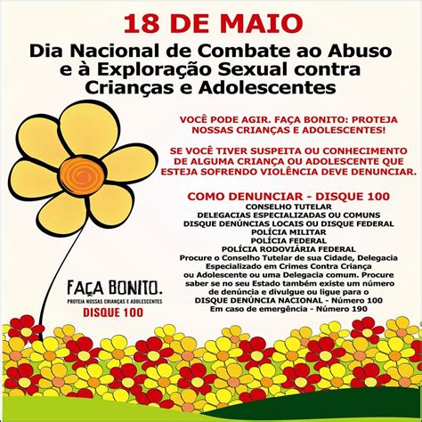 Blog De Marluce Erem 18 De Maio Dia Nacional De Combate Ao Abuso