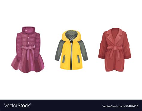 Fashionable Women Outerwear Set Warm Coat Vector Image