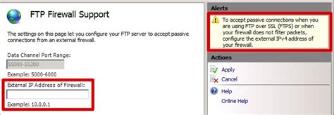 configuring ftp firewall support for dynamic ip in iis 7 5