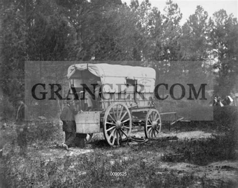 Image Of Civil War Telegraph 1864 Battery Wagon Headquarters Of
