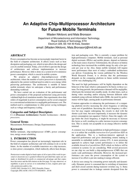 pdf an adaptive chip multiprocessor architecture for future mobile