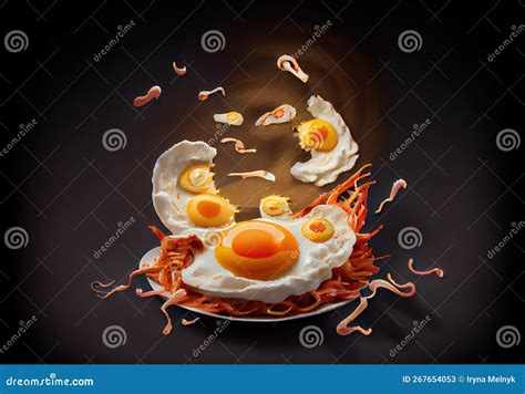 Food Photography Of Fried Egg As Explosion Of Taste Advertisement