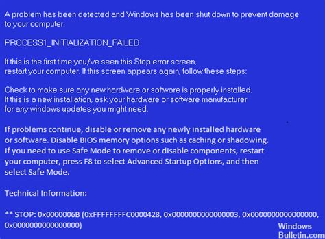 process1 initialization failed как исправить