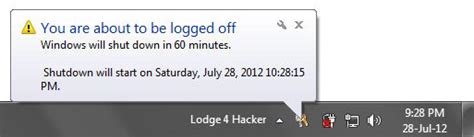 shutdown timer using command in windows
