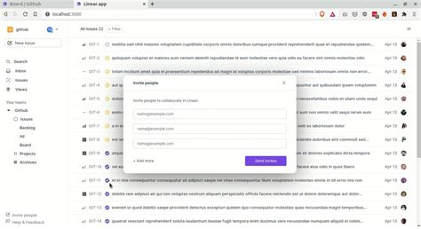 a linear app clone with react and tailwind css