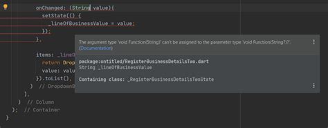 flutter dropdown button error the argument type void function string