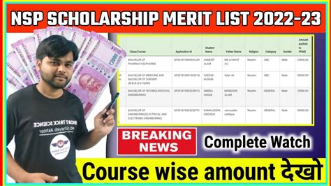Nsp Scholarship New Merit List 2022 23 Nsp Merit List Released 2022