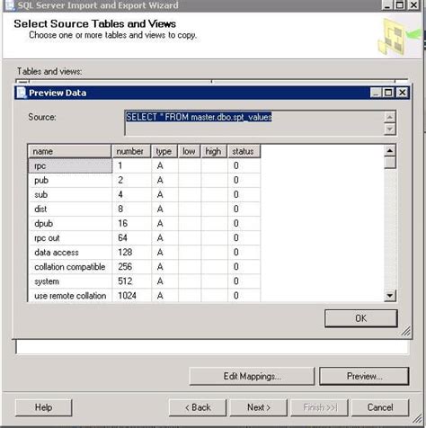 sql server 데이터베이스 속성을 확인할 때 사용되는 master dbo spt values 복구
