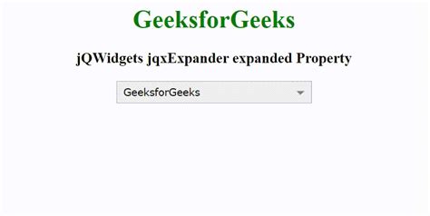 jqwidgets jqxexpander expanded property geeksforgeeks