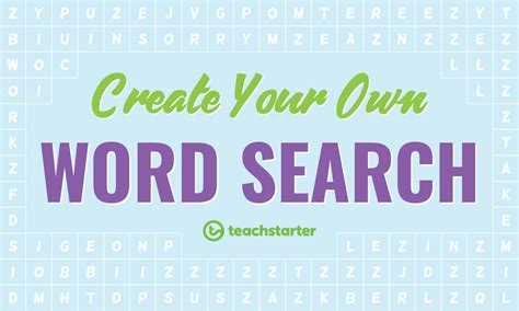 create your own word search teach starter