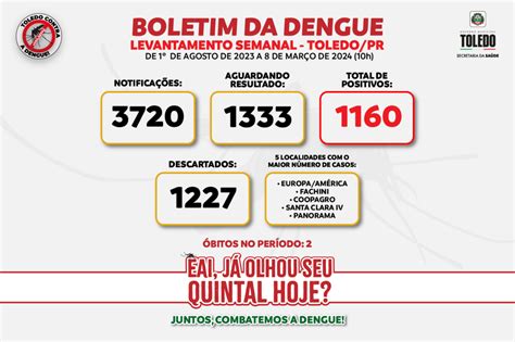 Número De Casos De Dengue Em Toledo Em 2024 Já Ultrapassa Os Do Ano
