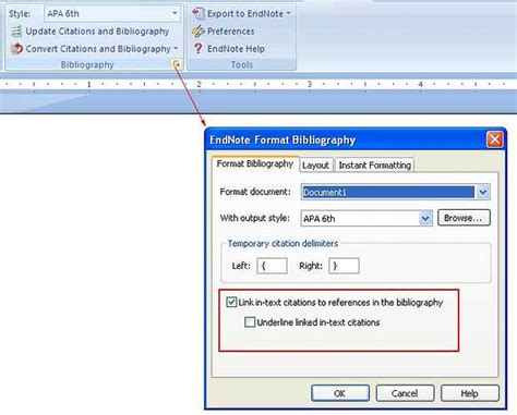 How To Create A Link Between The Citation And The Reference Endnote