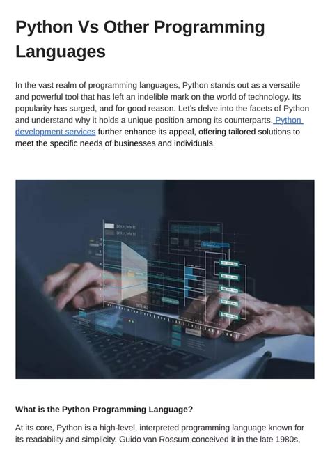 Ppt Python Vs Other Programming Languages Powerpoint Presentation