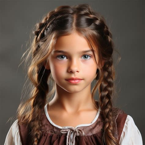 Premium Ai Image Gentle 6yearold Slovakian Girl With Soft Eyes