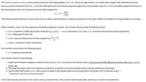Solved The Newton Raphson Method Can Be Used To Solve The