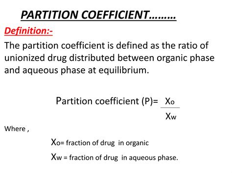 Partition Coefficient Ppt Free Download