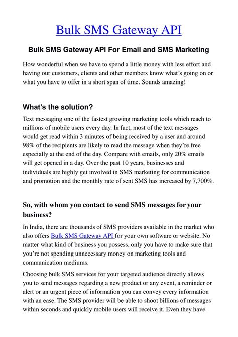 Ppt Bulk Sms Gateway Api Incrediable Benefits Of Api Powerpoint