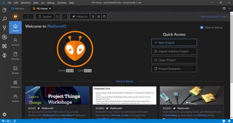 esp32をvscodeとplatformio ideで動かす方法 uec media design lab