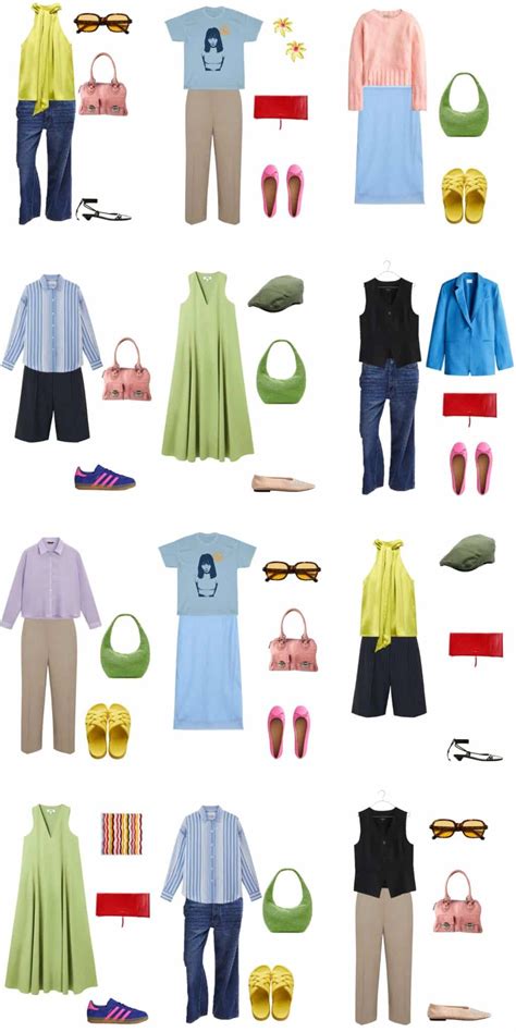 A 12 Piece Colourful Summer Capsule Wardrobe Using Colour Theory