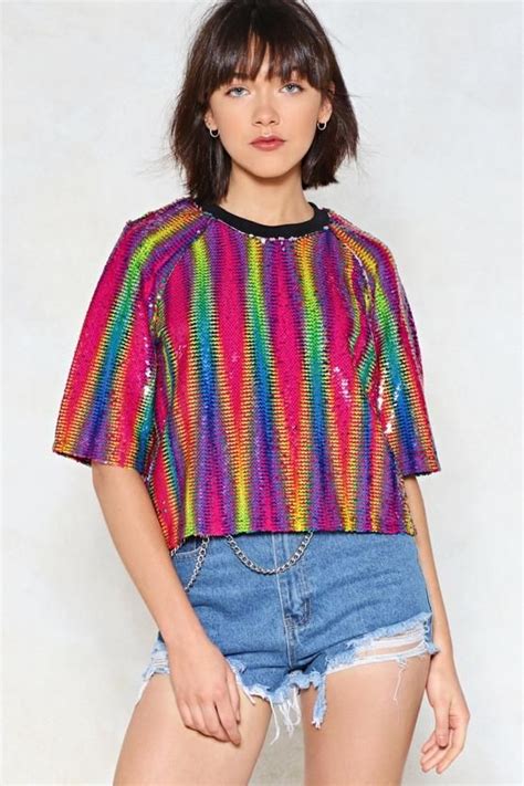 Over The Rainbow Sequin Top Sequins Top Outfit Sequin Top Tops