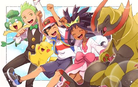 Pikachu Ash Ketchum Iris Cilan Haxorus And 1 More Pokemon And 2