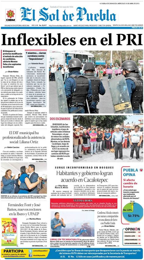 Periódico El Sol De Puebla México Periódicos De México Edición De