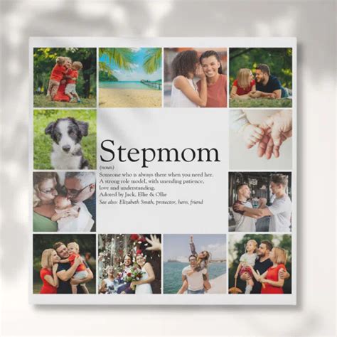 Stepmom Bonus Mom Definition Photo Collage Faux Canvas Print Zazzle