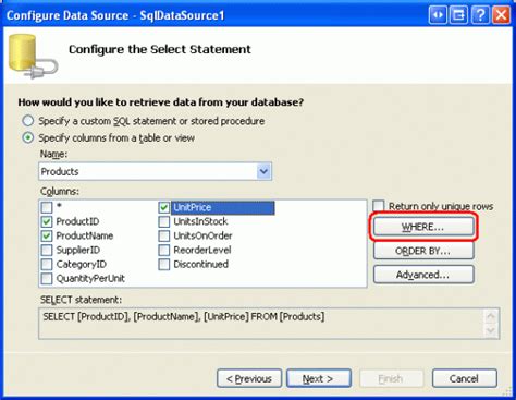 using parameterized queries with the sqldatasource vb microsoft learn